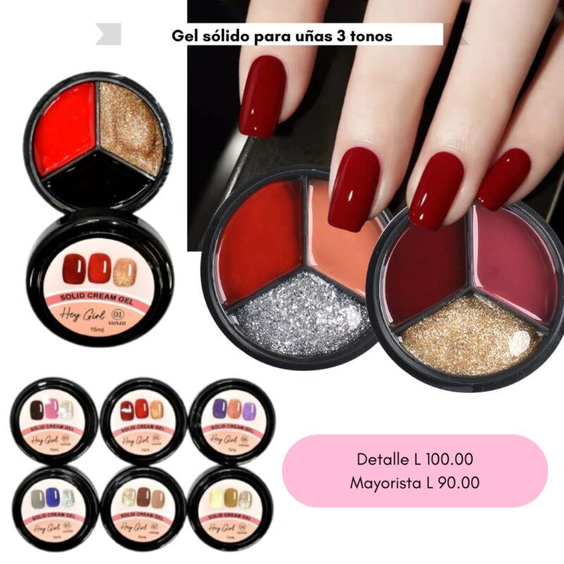 Gel solido para uñas 3 tonos - Joyería Esmeraldas